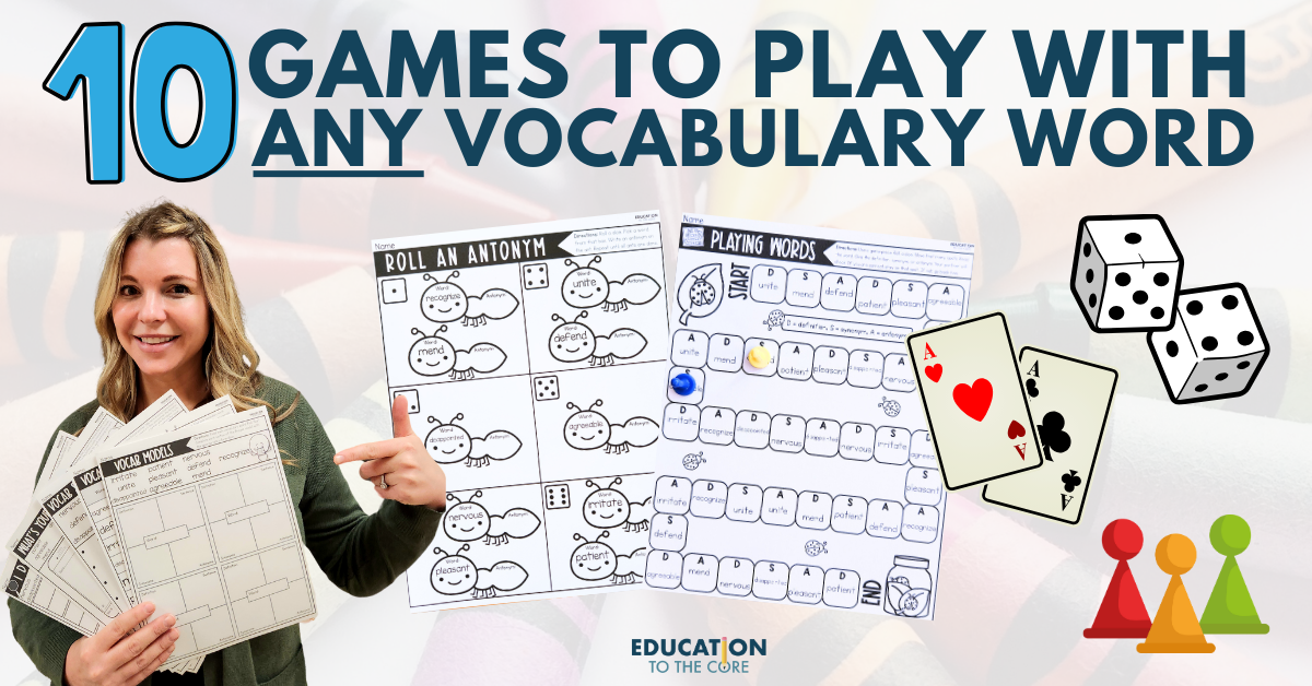 10 Vocabulary Games to Play with ANY Vocabulary Word | Education to the ...