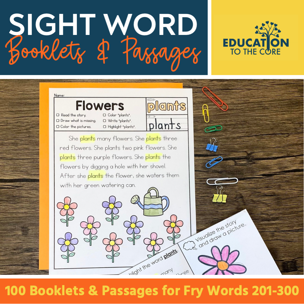 100 Sight Words Booklets | Fall Fry Words 201-300 | ETTC – Education to ...